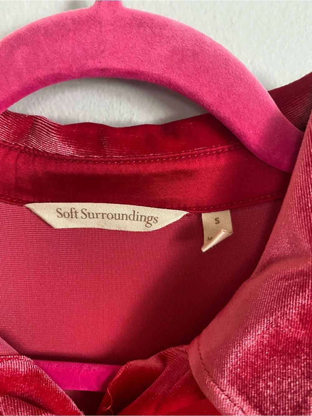 Soft Surroundings | Tops | Soft Surroundings Red Velvet Button Down ...